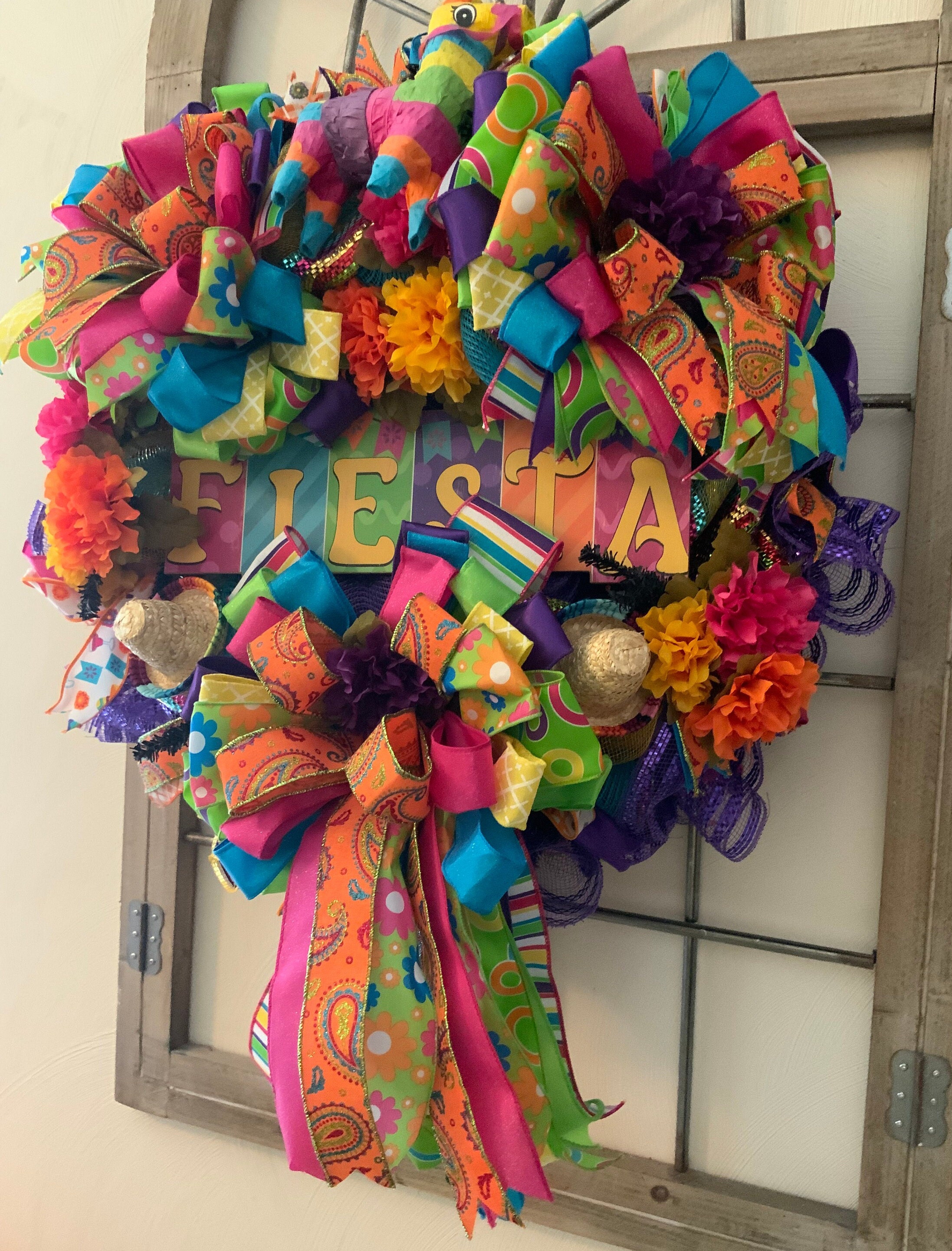 Cinco De Mayo Wreath, Viva La Fiesta Wreath, Mexican Wreath, Fiesta ...
