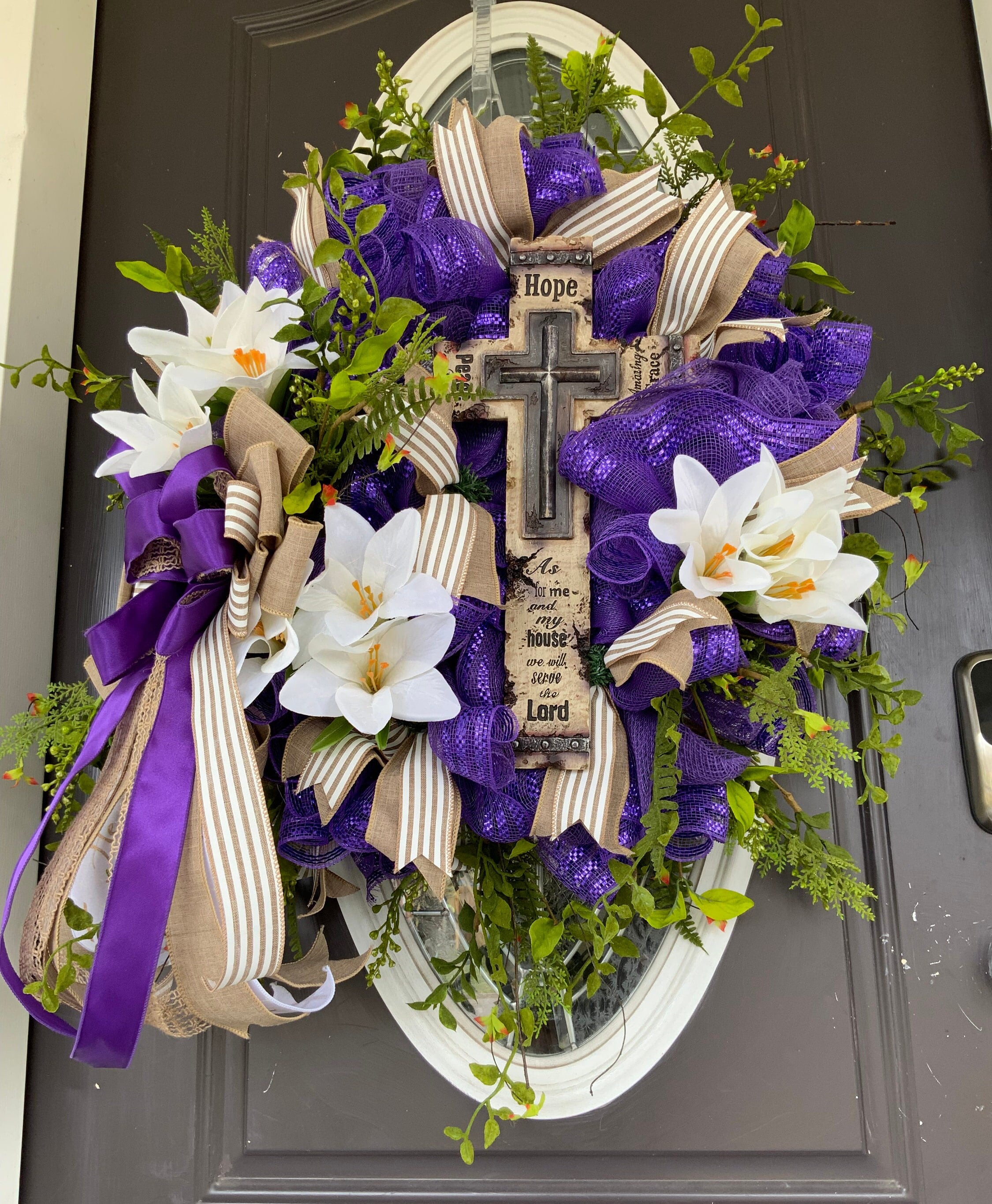 Religious Easter Wreath, Easter Wreath, as for Me and My House We Will ...
