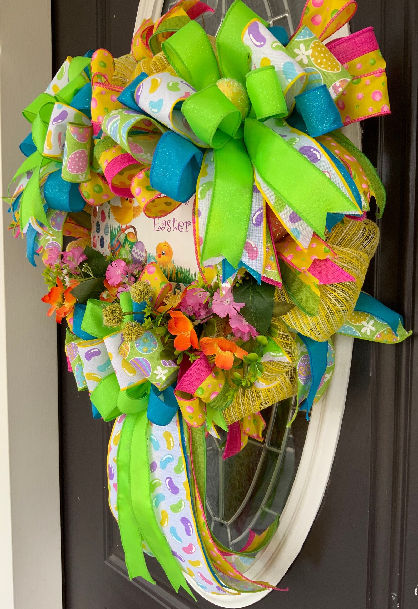Easter Wreath, Easter Wreath With Chicks, Easter Egg Wreath With Chicks ...