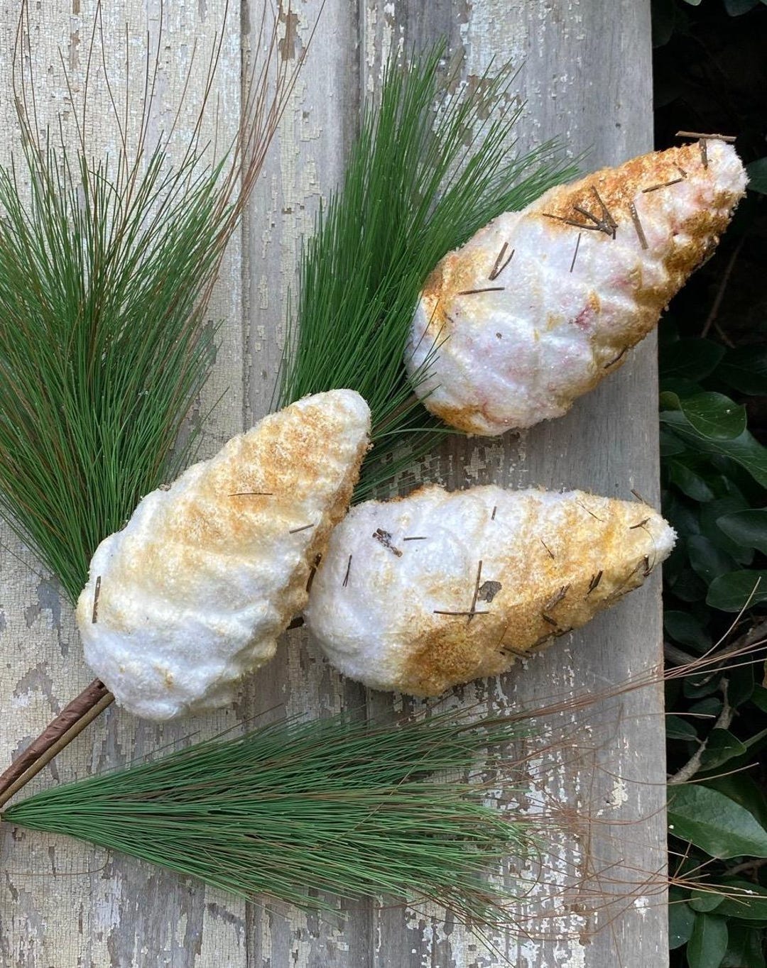 Pine Cone Stem, Winter Greenery, Wreath Attachment, Christmas Pine Cone ...