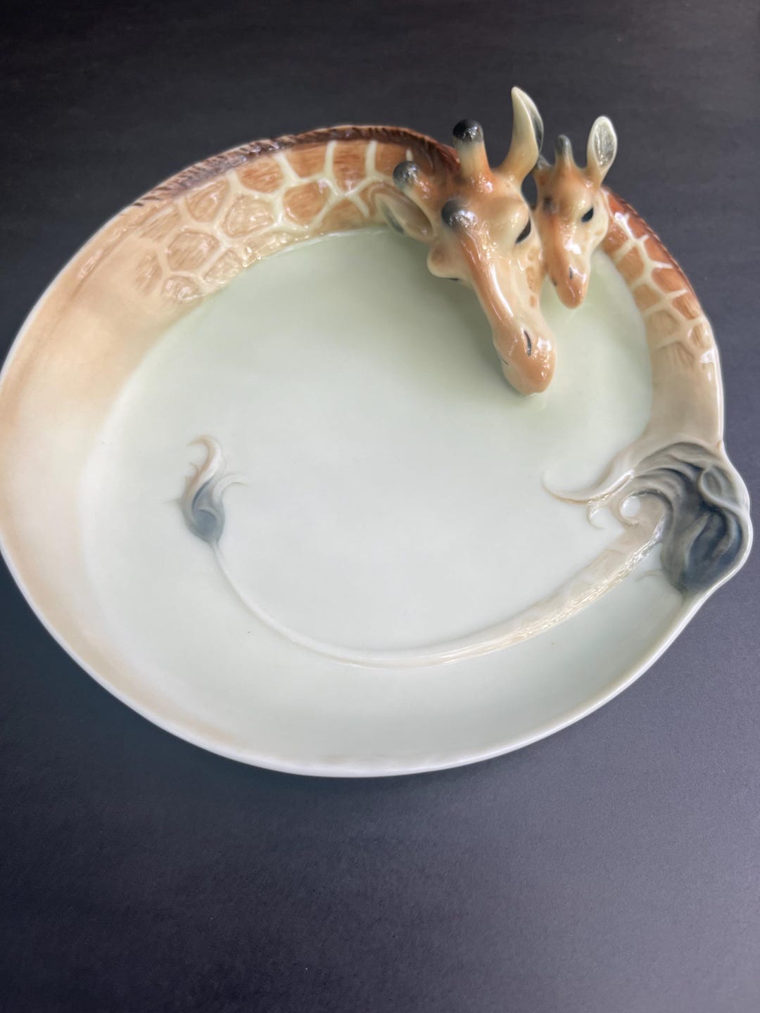 Franz Fine Porcelain Small Plate/saucer With Mother and Baby Giraffe ...