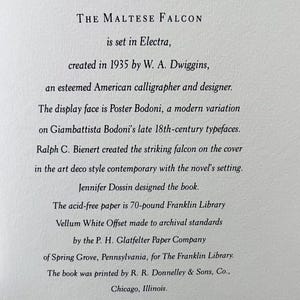 The Maltese Falcon From the the Franklin Library of Mystery ...
