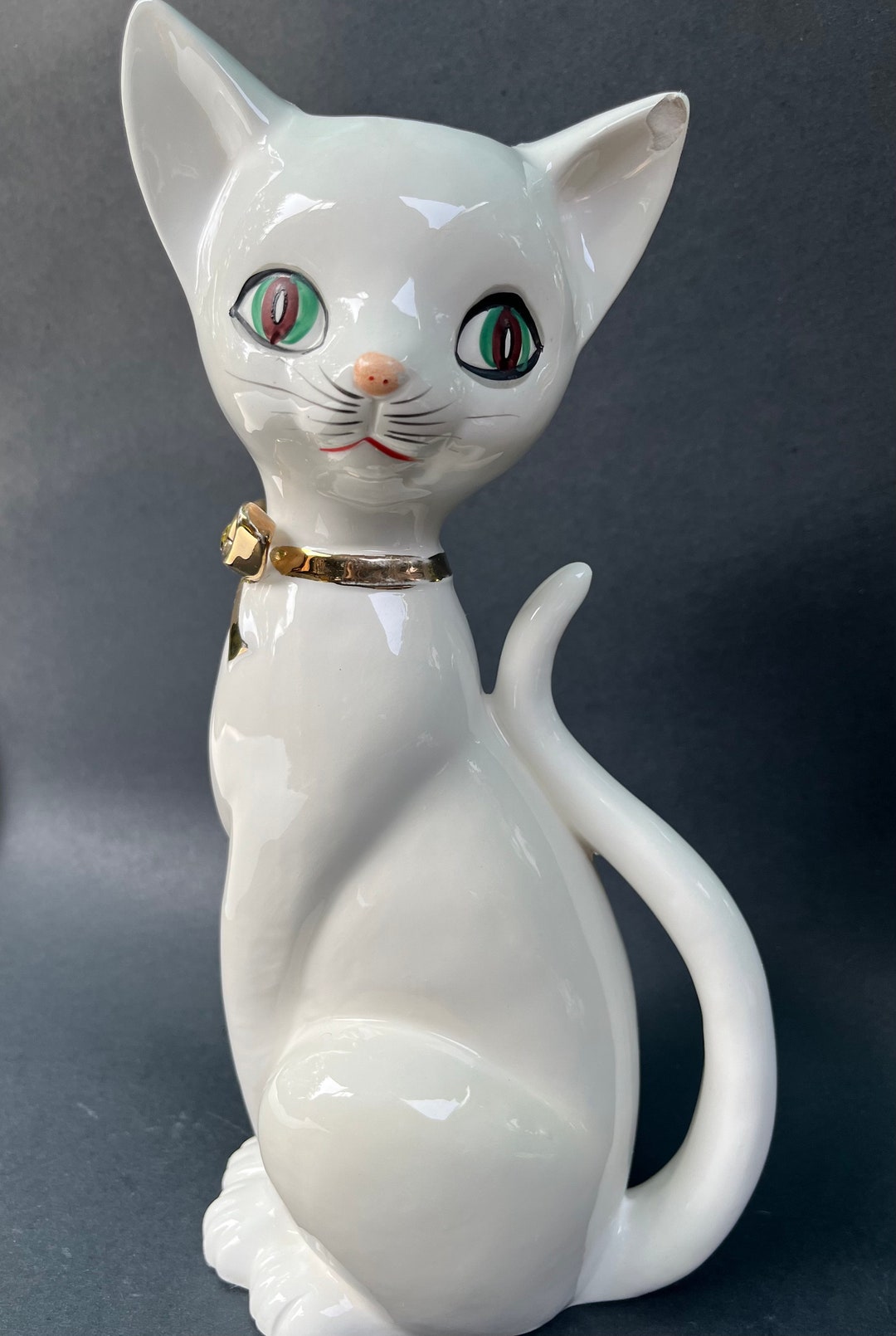Vintage Retro INARCO Ceramic White Cat Kitten Vase - Etsy