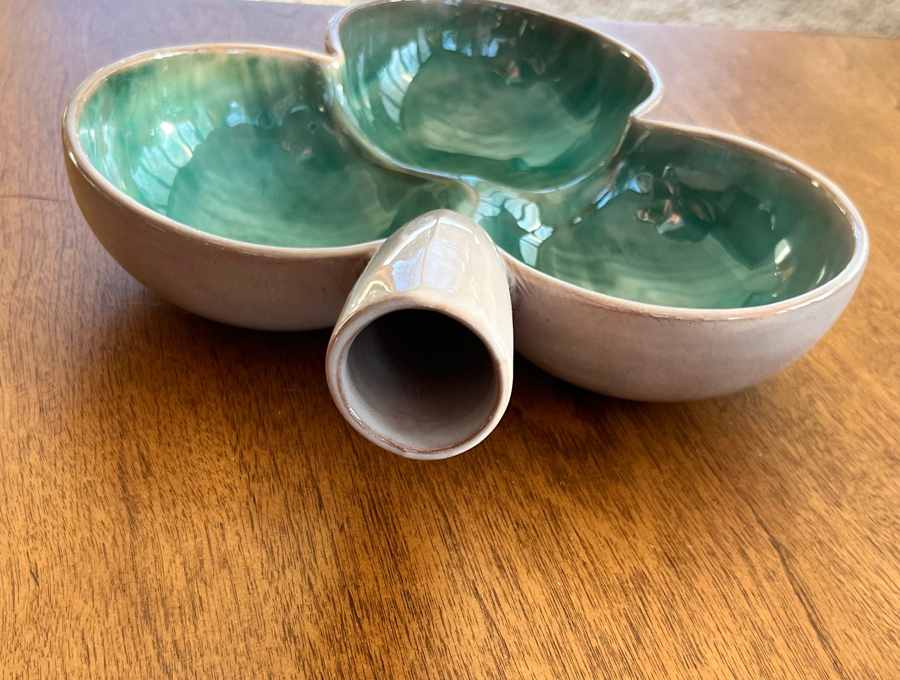 Stangl Pottery Terra Rose Cloverleaf Bowl~ Jade Green - Etsy