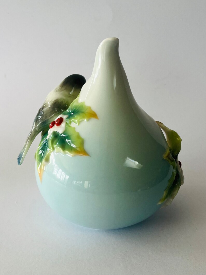 Franz Fine Porcelain Holiday Beginnings Chickadee Bird Christmas Tea ...