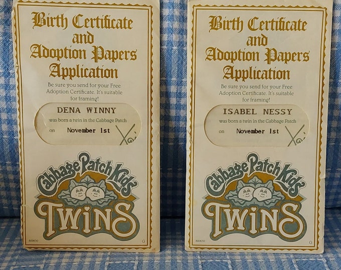 Cabbage Patch Twin Girl Birth Certificates Good Used Condition - Etsy