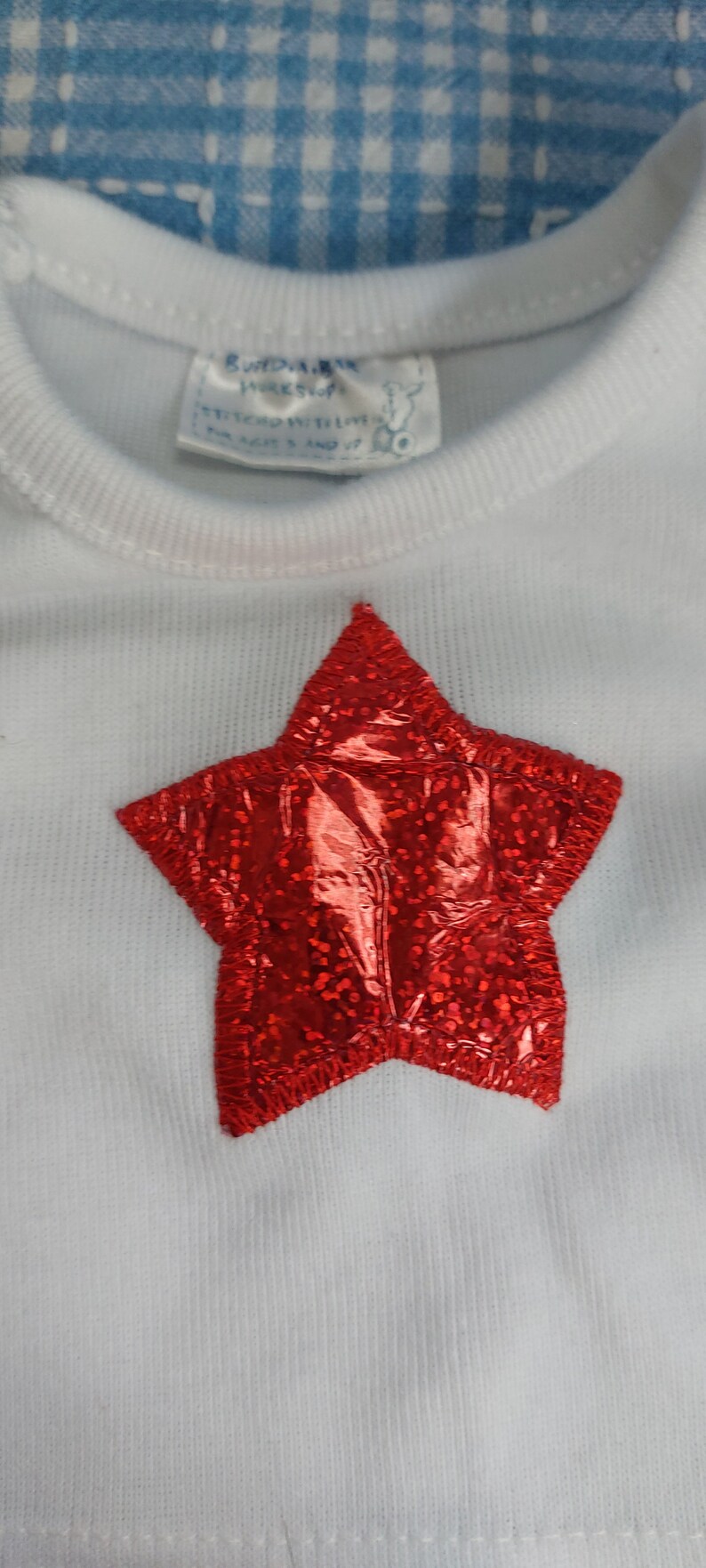 Build a Bear Two Piece White Shirt With Red Star and Denim - Etsy