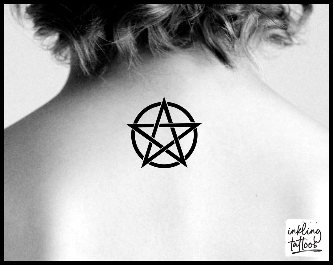 Wiccan Pentacle of Protection From Evil Temporary Tattoo, Pre-cut - Etsy