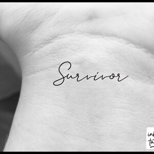 Survivor Quote Temporary Tattoo, Pre-cut - Etsy