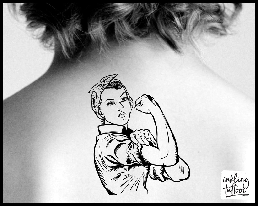 Rosie the Riveter Temporary Tattoo Pre-cut - Etsy