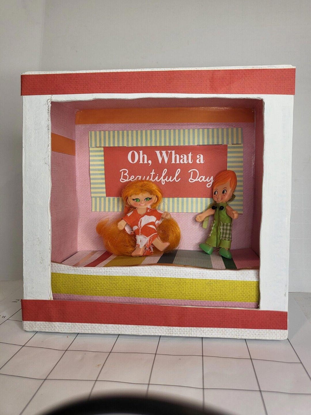 Vintage Orange Hair Girl and Orange Hair Boy Flatsy Dolls With Handmade ...