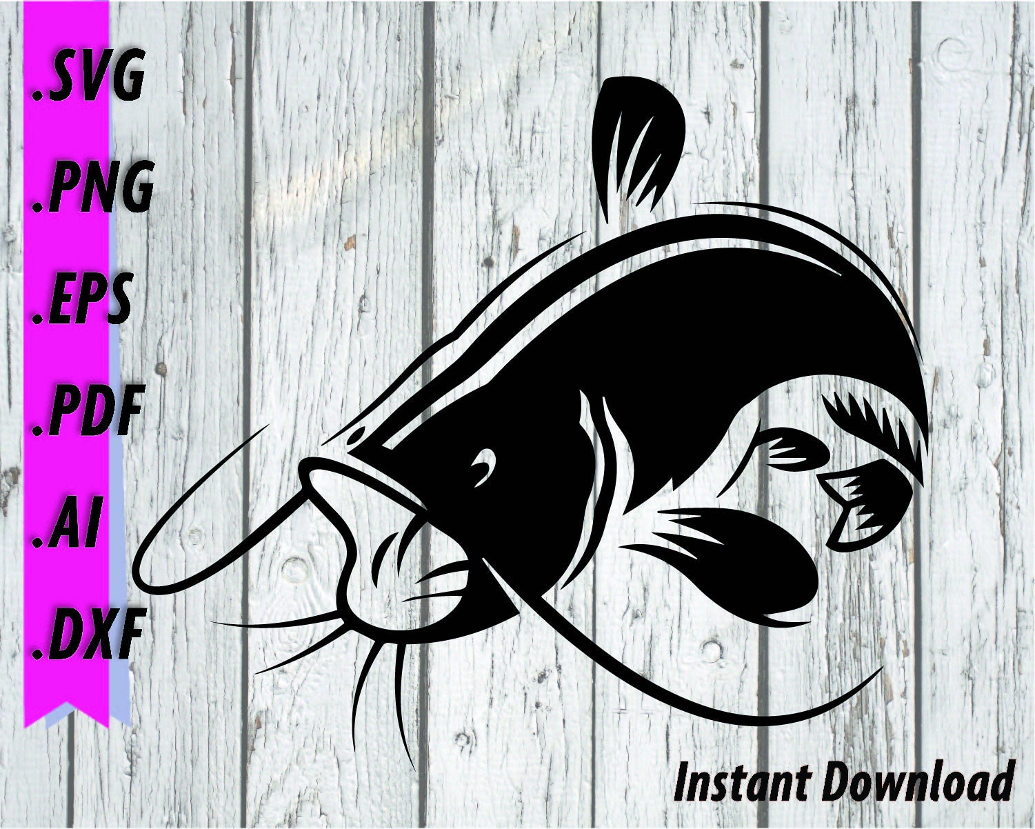 Catfish SVG DXF Fishing SVG Catfish Silhouette Flathead | Etsy