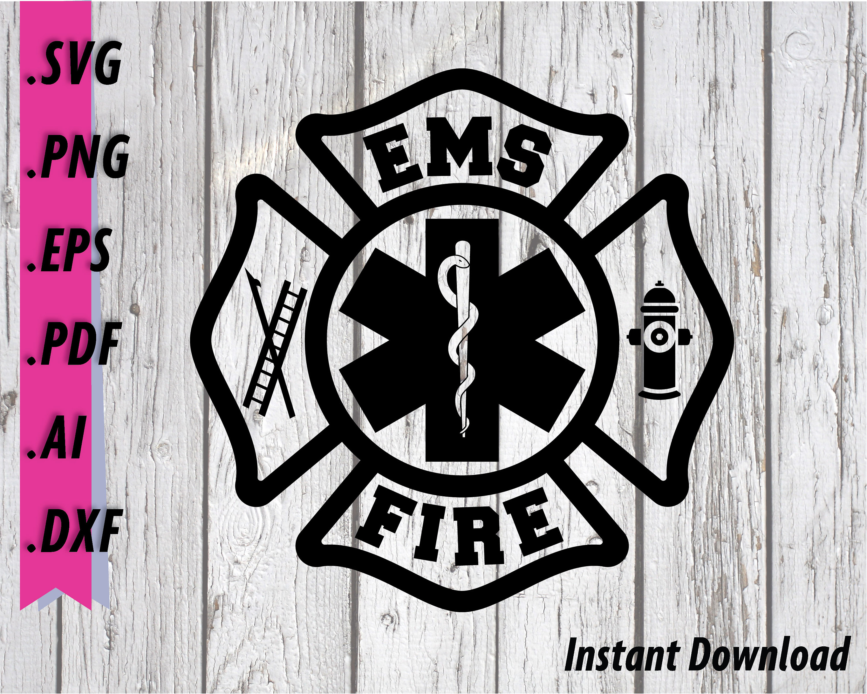 Custom EMS / Fire Logo SVG - Fire Emergency Medical Clipart, Florian ...
