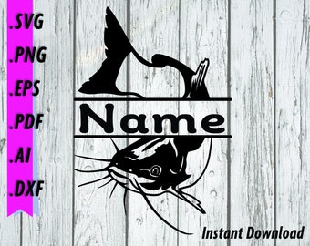 Catfish Jumping Design 3 Svg Png Dxf Eps Pdf Transparent - Etsy