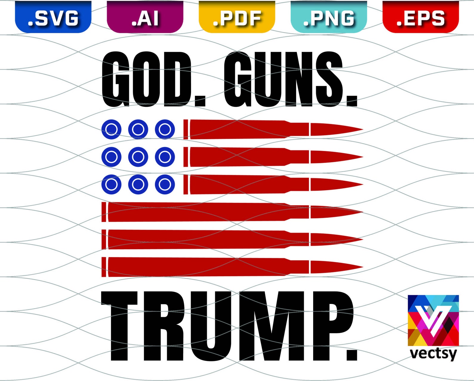 Trump SVG God Guns Trump Clipart. American Flag Made of | Etsy