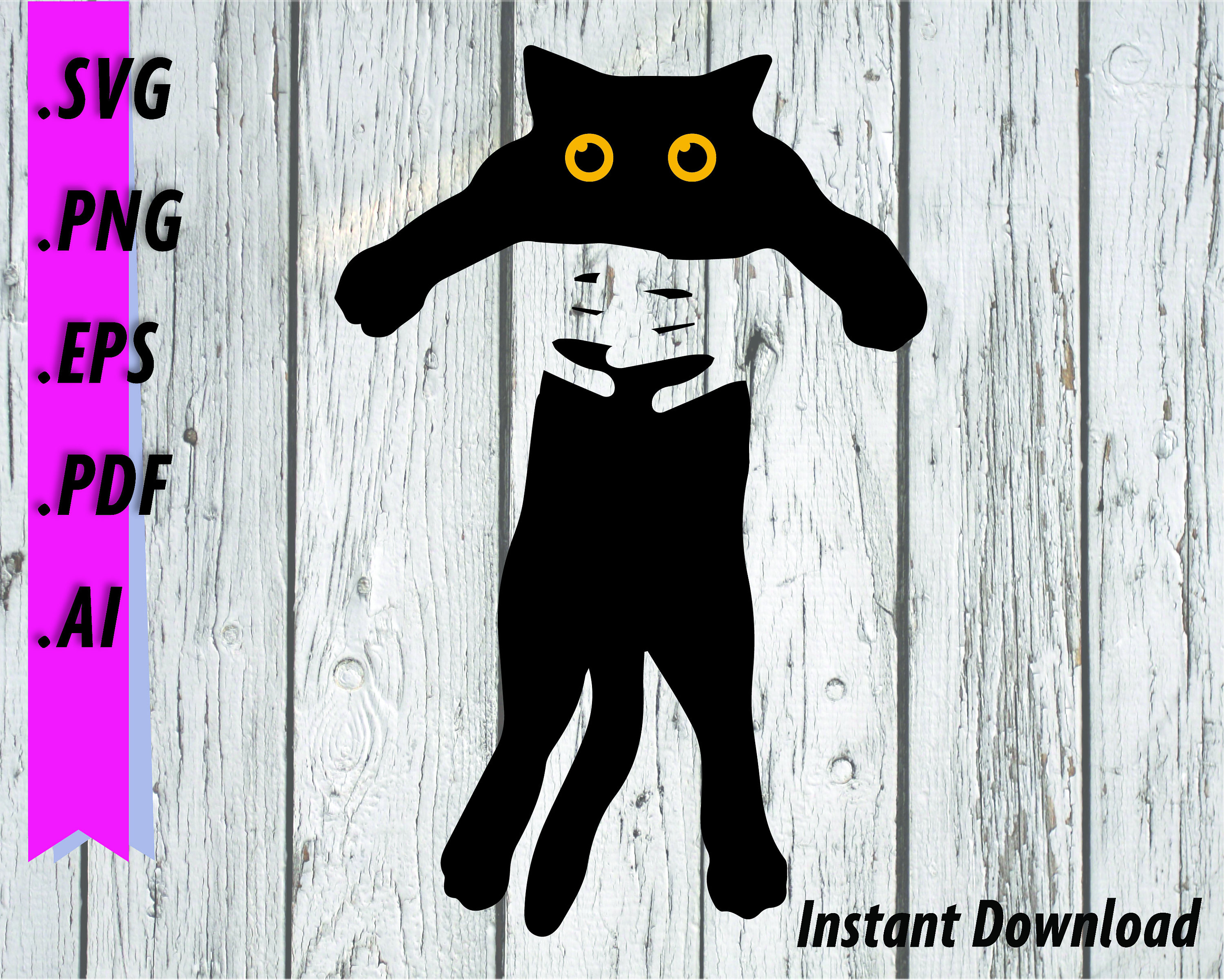 Holding Kitty SVG Holding Cat Black Cat Holding up Kitty | Etsy