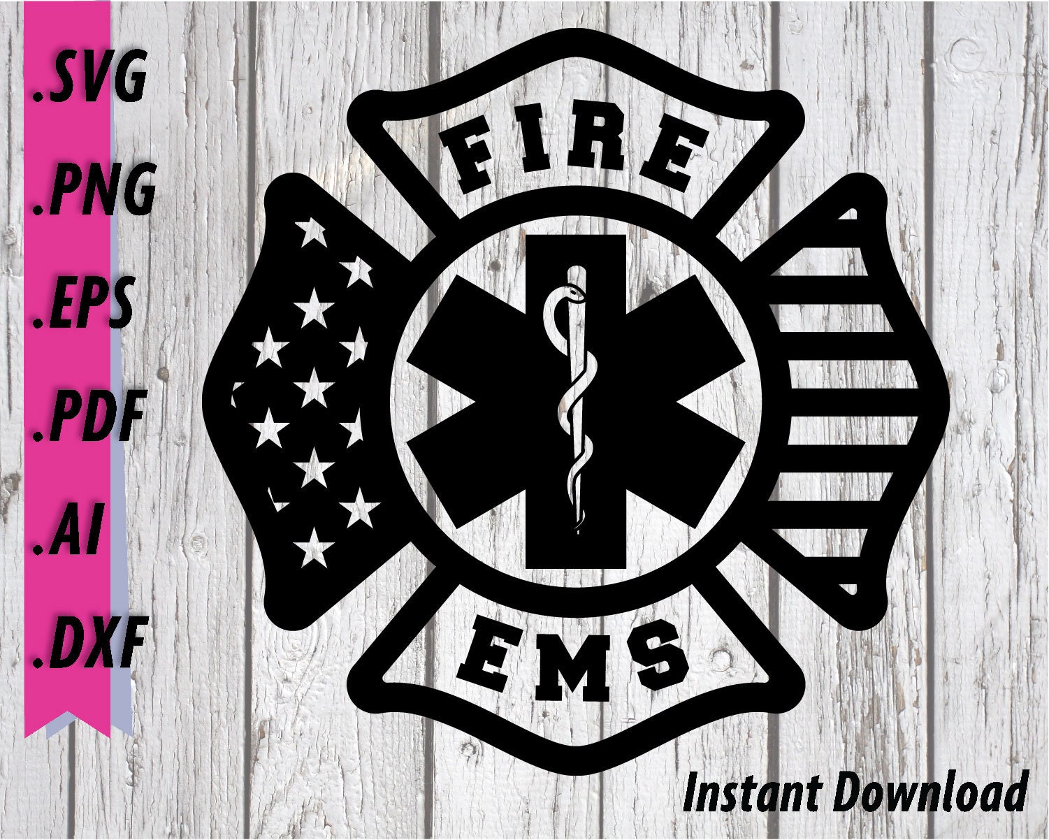 Fire EMS Svg With Stars and Stripes Fire Medical Clipart - Etsy Ireland