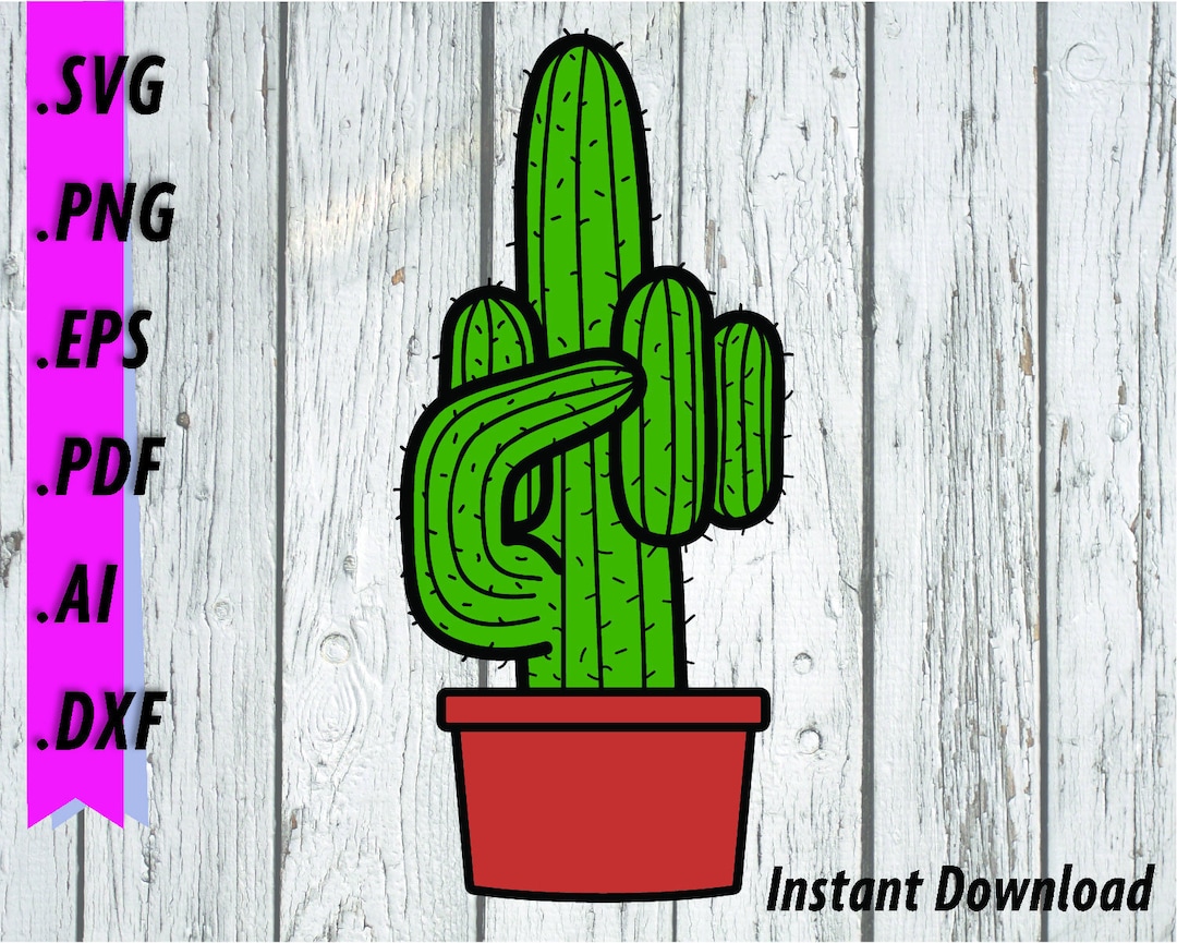 Cactus SVG - Middle Finger SVG - Succulent Fucculent Clipart - Middle ...