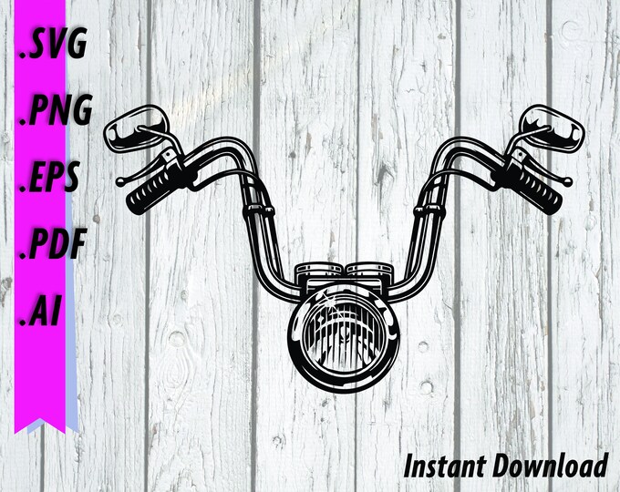 Motorcycle Handlebars SVG - Motorcycle Front View Clipart - Bike Biker ...