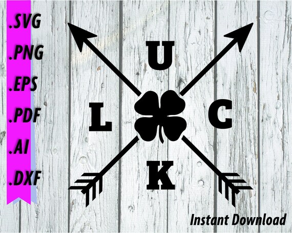 Luck SVG St Patricks Day Lucky Clipart Shamrock Clover | Etsy