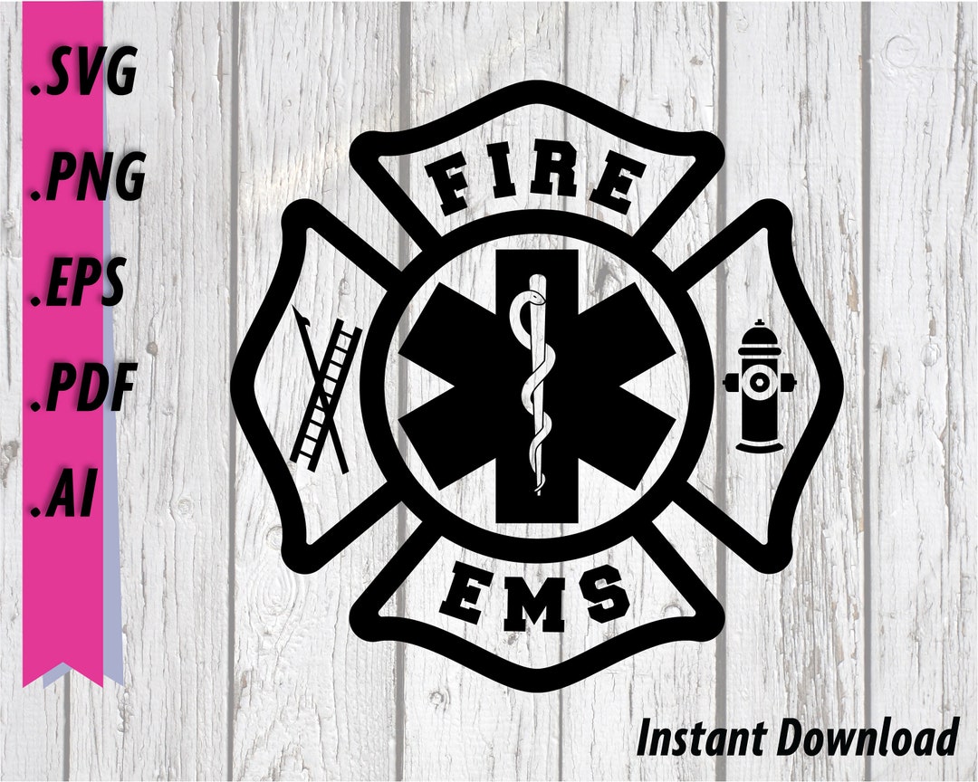 Fire EMS Logo SVG - Fire Medical Clipart, Florian Maltese Cross ...
