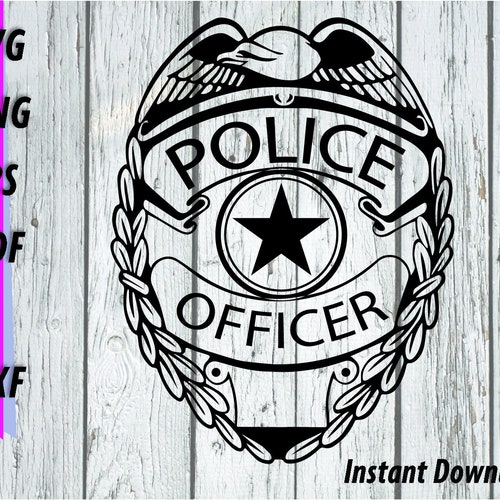 Police Badge SVG Police Officer DXF Blue Lives Matter - Etsy
