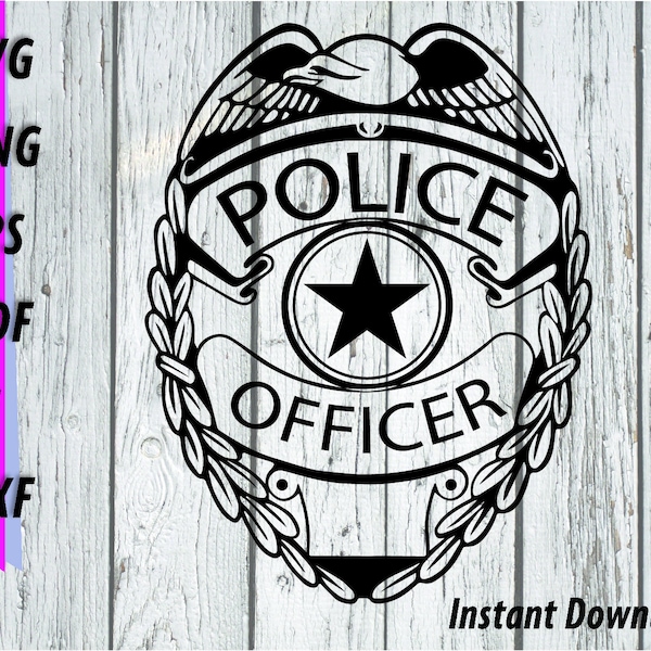 Police Badge Svg - Etsy