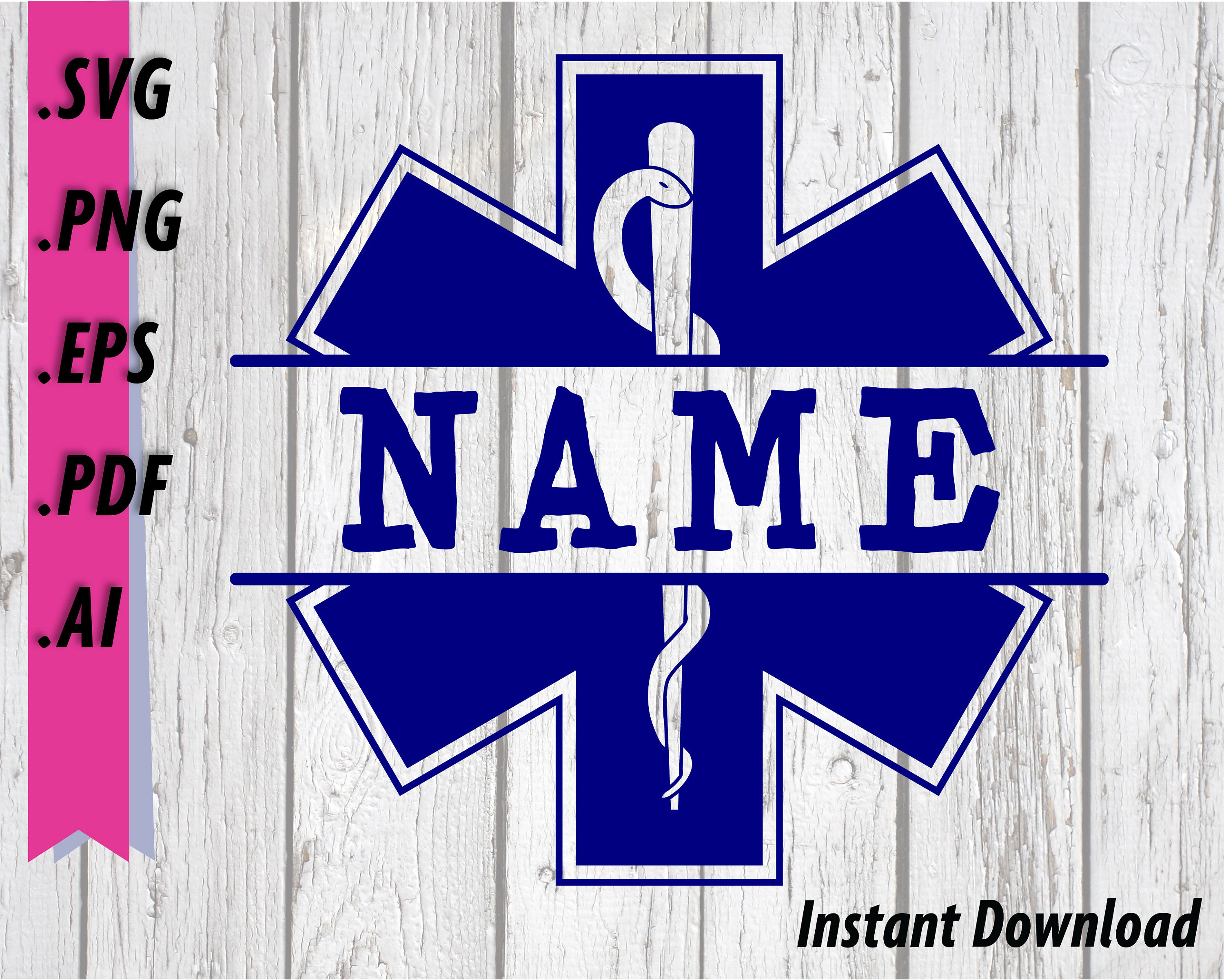 Paramedic EMS svg Star of Life Monogram Medic SVG png | Etsy