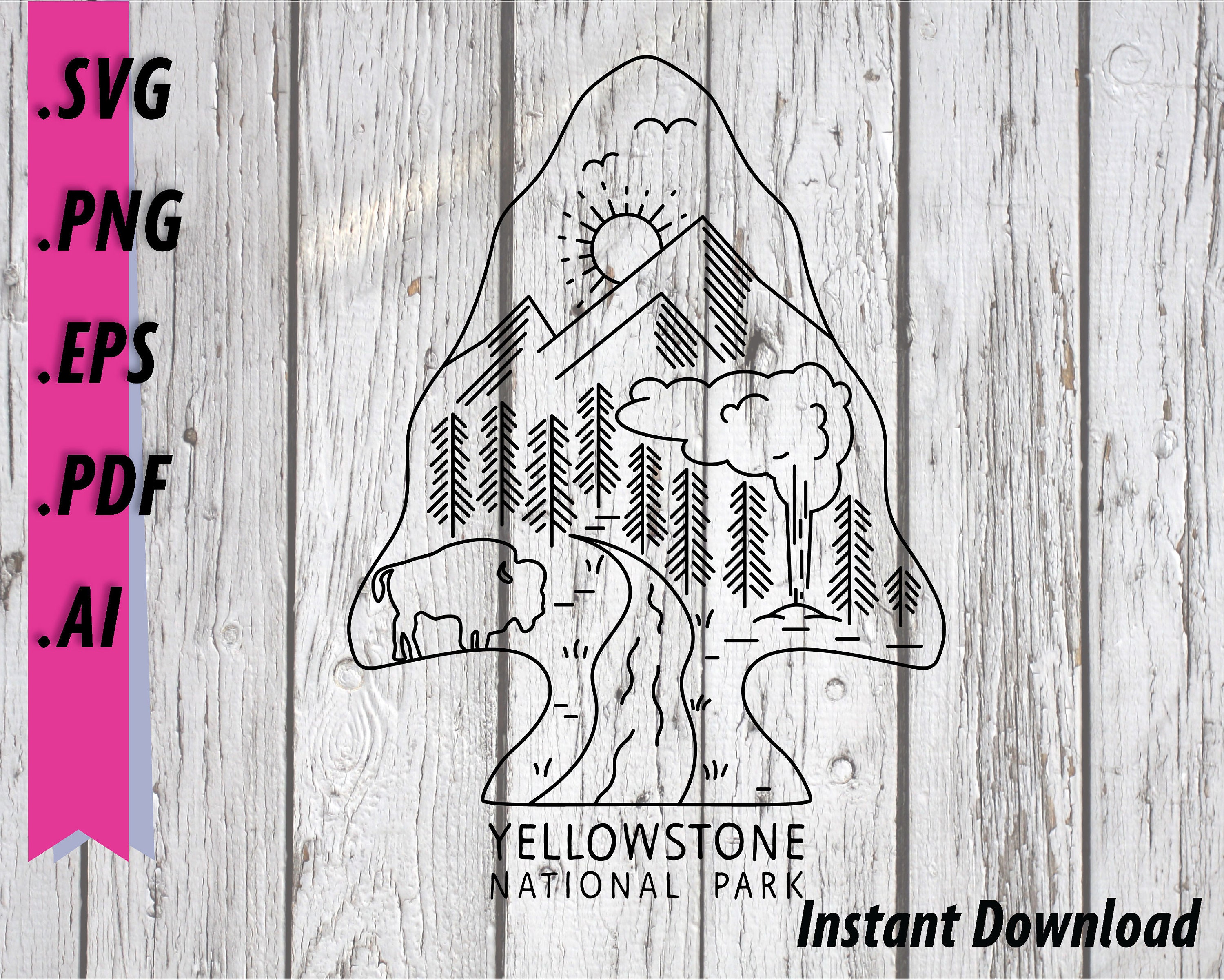 Yellowstone SVG - Yellowstone National Park - Arrowhead Design, Single ...