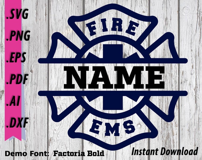Fire EMS Monogram SVG Fire Medical Clipart, Florian Maltese Cross ...