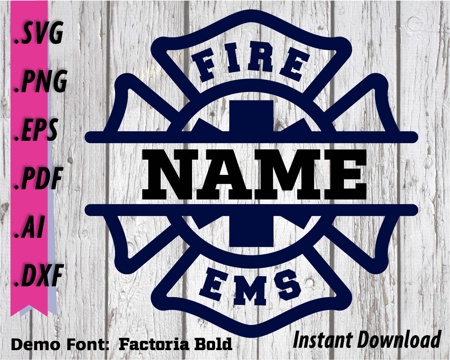 Fire EMS Monogram SVG - Fire Medical Clipart, Florian Maltese Cross ...