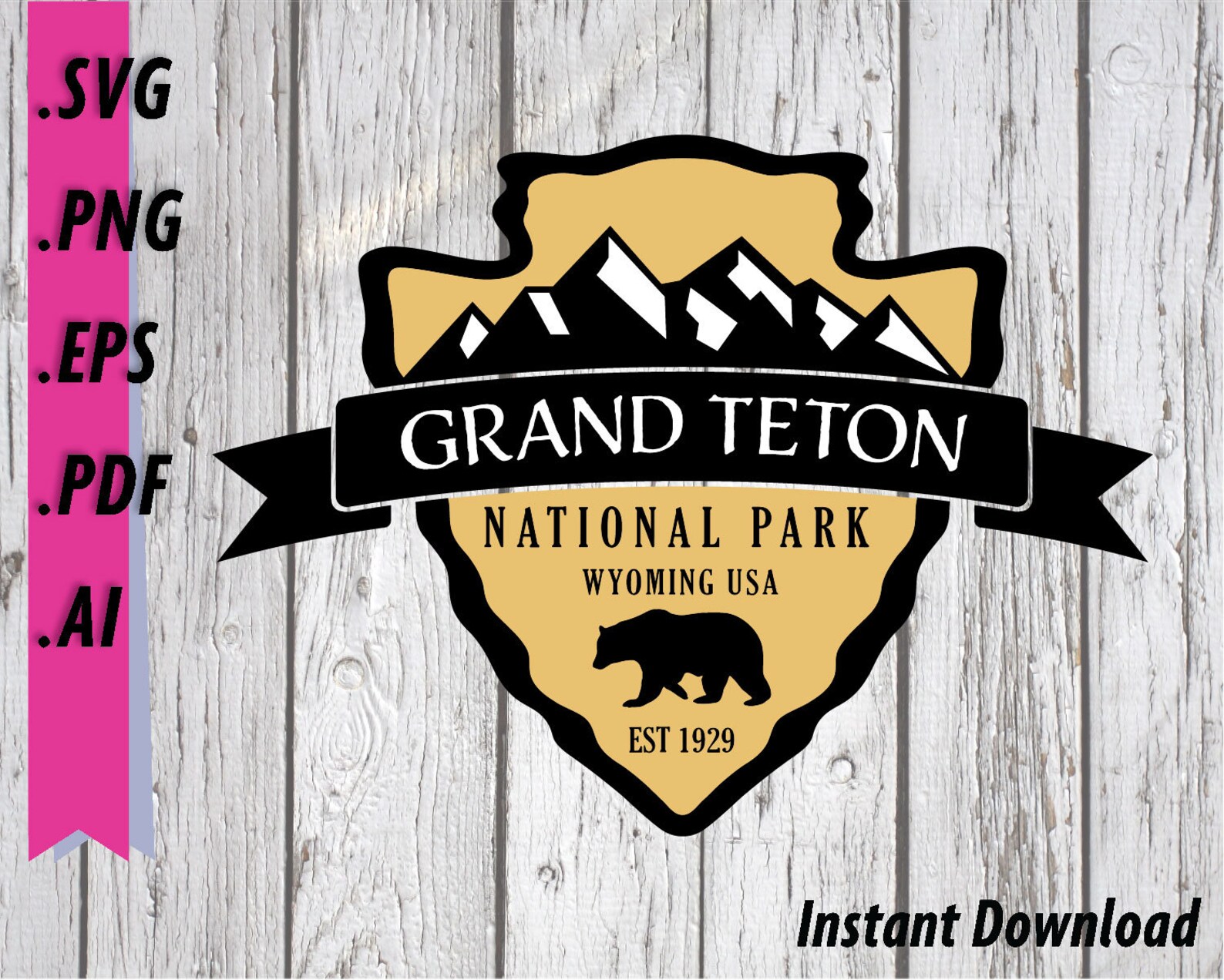Grand Tetons SVG - Grand Tetons National Park - Wyoming - Tourisme ...
