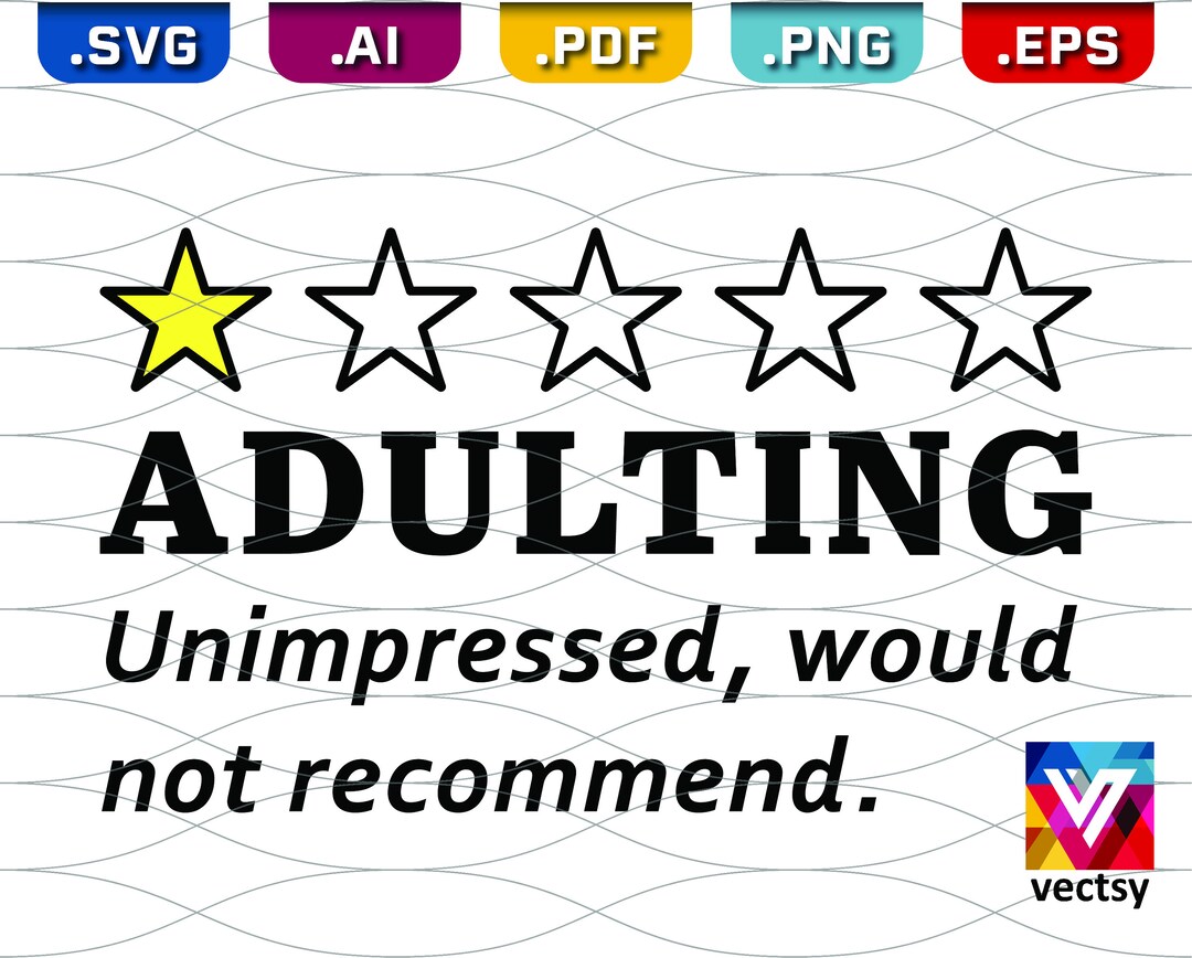 Adulting SVG 1 star review Would Not Recommend Funny Clipart - Etsy France