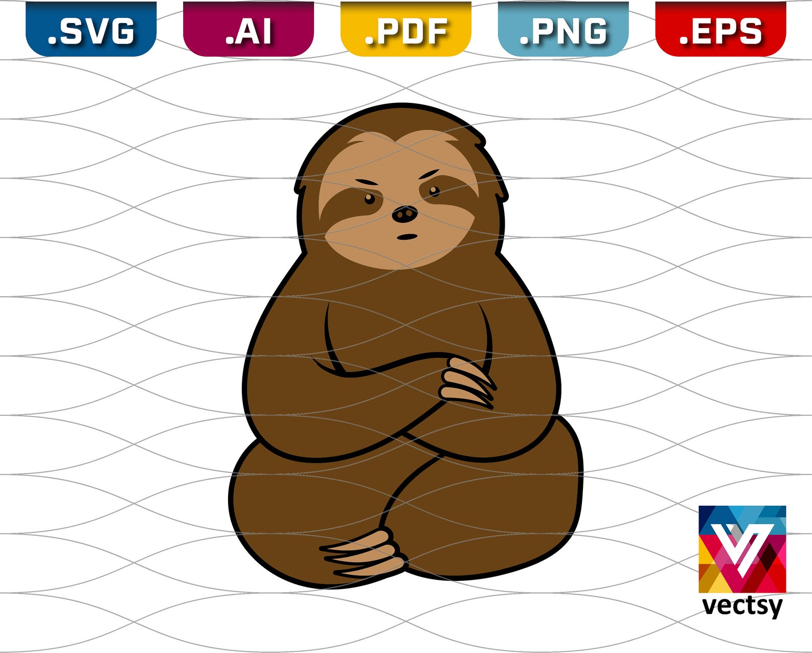 Stubborn Sloth SVG angry sloth mad sloth Sloth doesnt want | Etsy