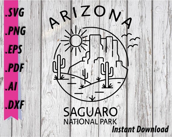 Saguaro National Park SVG Simplistic Design Single Line | Etsy