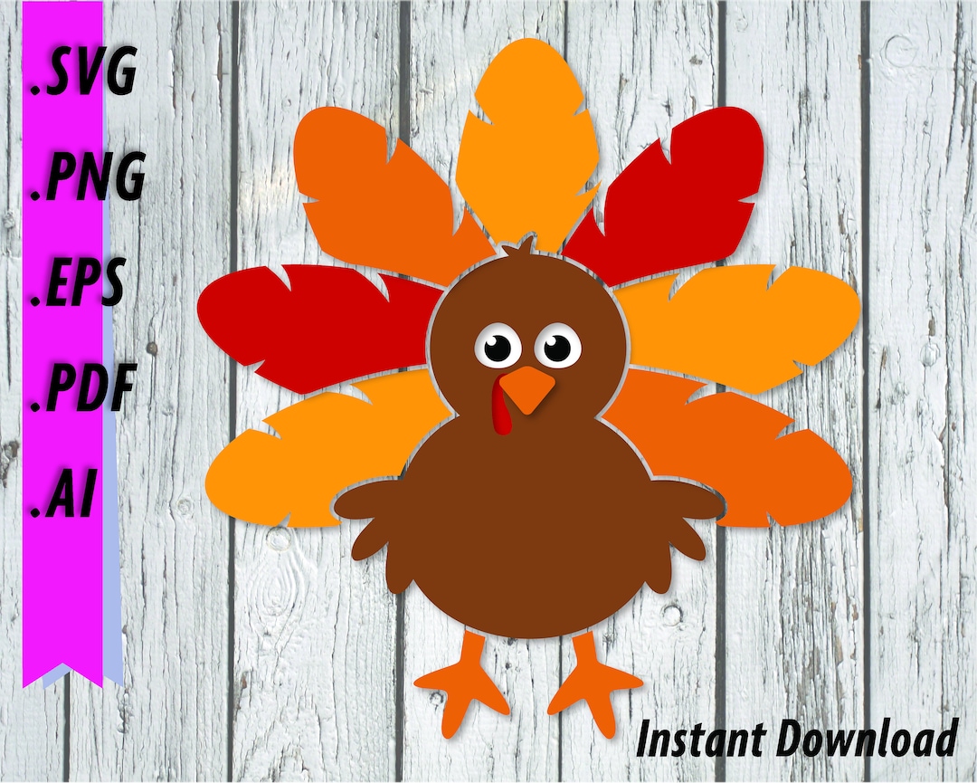 Turkey SVG - Thanksgiving Turkey Clipart - Cute Thanksgiving Download ...