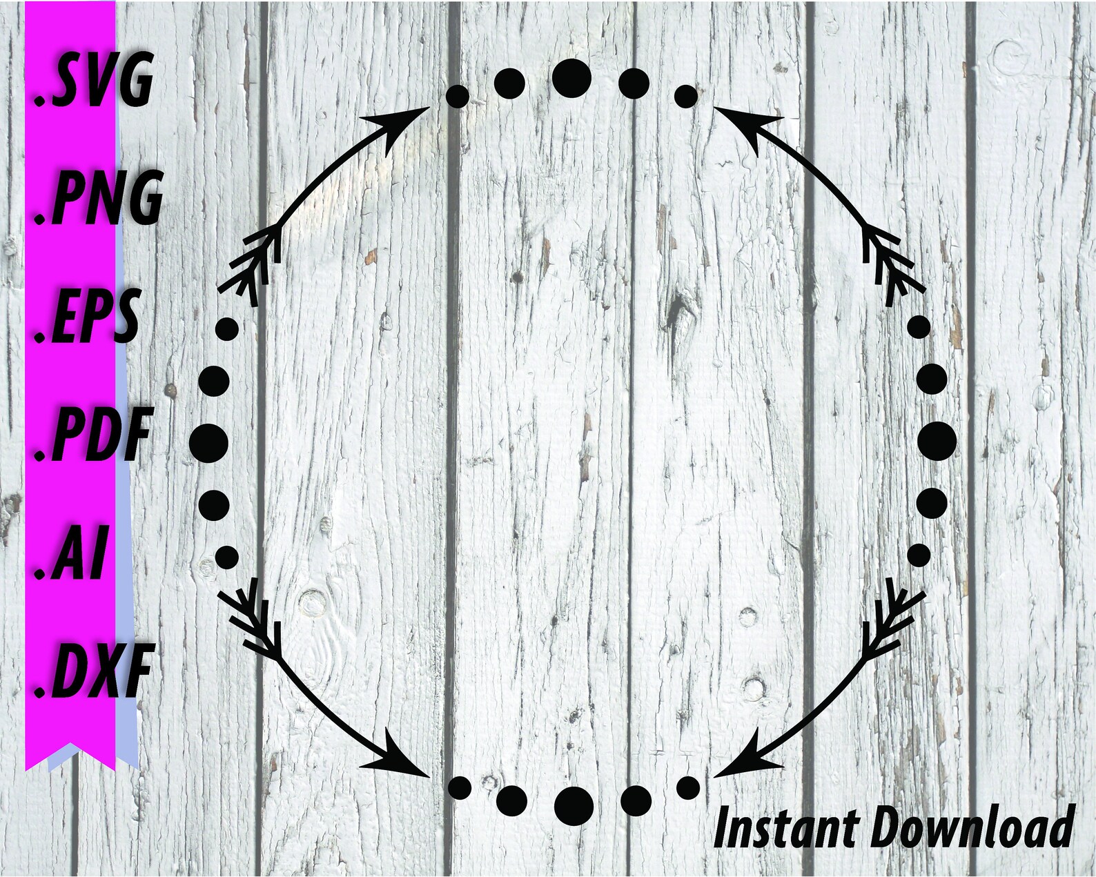 Laurel Wreath SVG Circle and Arrow Wreath Cut File Wedding SVG - Etsy