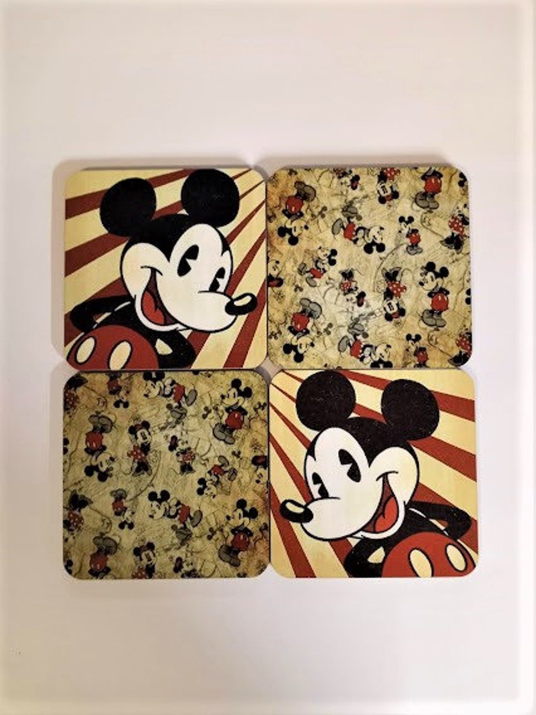 Mickey Mouse Coaster Set - Etsy