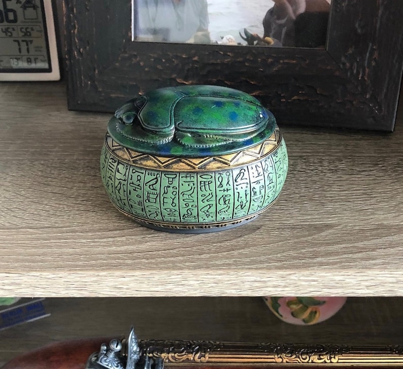 Scarab Beetle Egyptian Trinket Box Veronese Bronze - Etsy