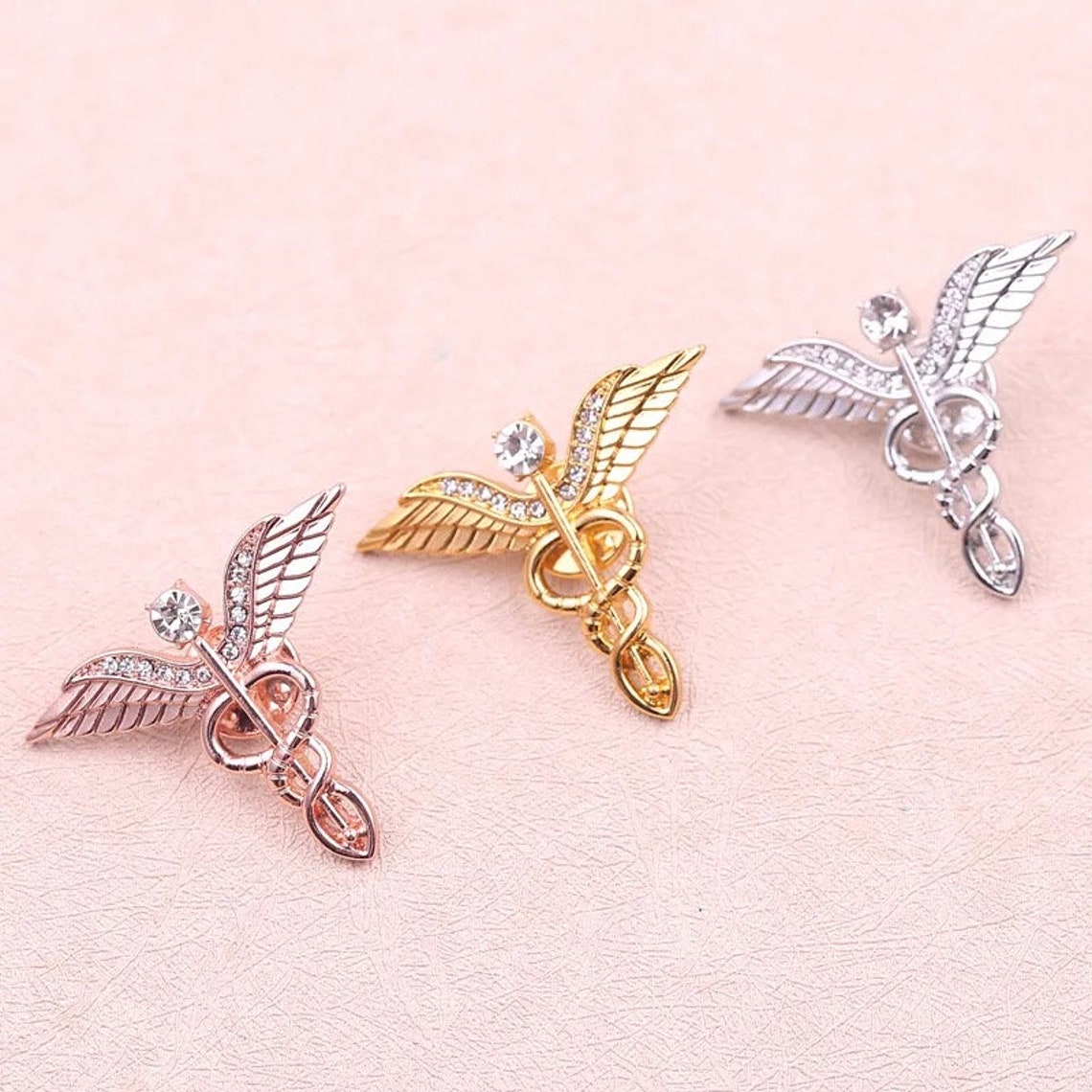 Caduceus Charm Caduceus Brooch Caduceus Pin Caduceus | Etsy