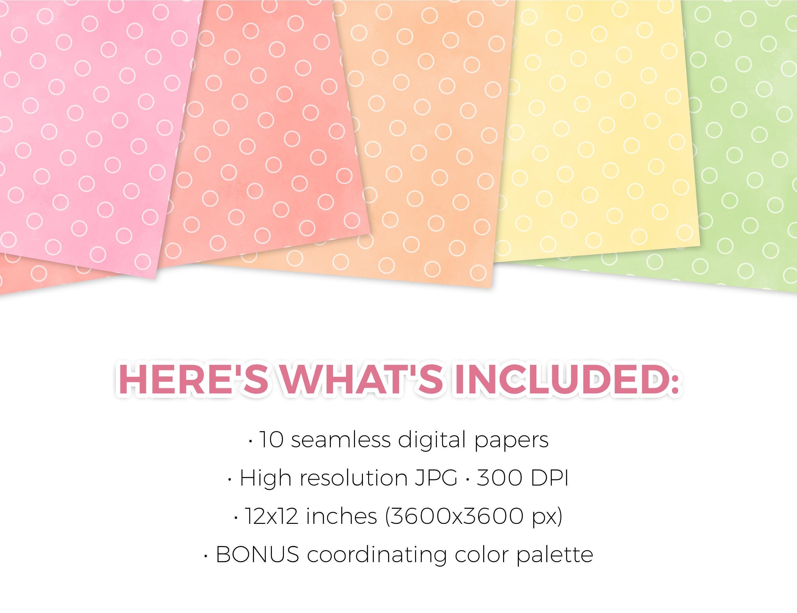 Fresh Spring Circles Digital Paper Pack Pastel Seamless Repeat Pattern ...