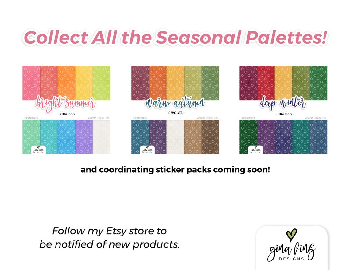 Fresh Spring Circles Digital Paper Pack Pastel Seamless Repeat Pattern ...