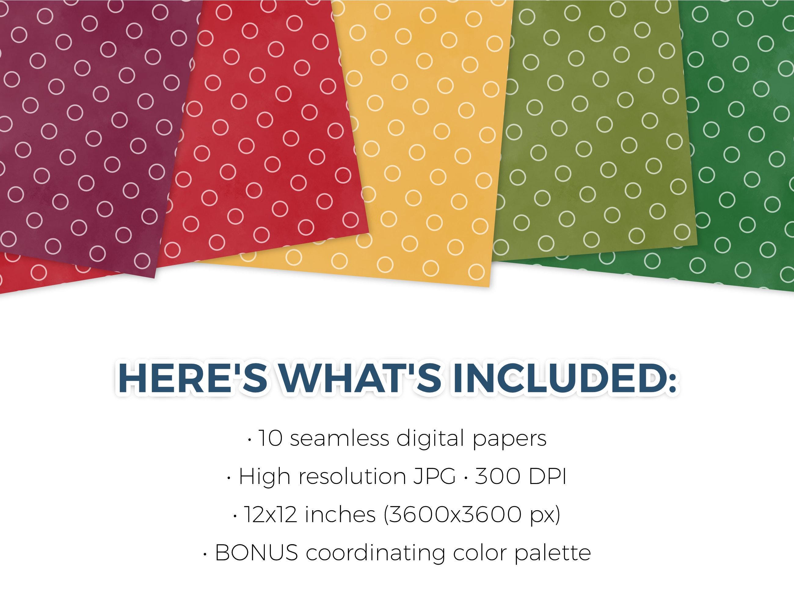 Deep Winter Circles Digital Paper Pack Jewel-tone Seamless Repeat ...