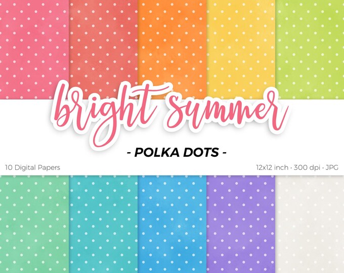 Fondos De Papel Digital De Colores De Verano, Paquete De 24 Hojas ...