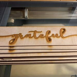 Wooden Thankful, Grateful, Blessed, Gather Place Cards. Customized Wood ...