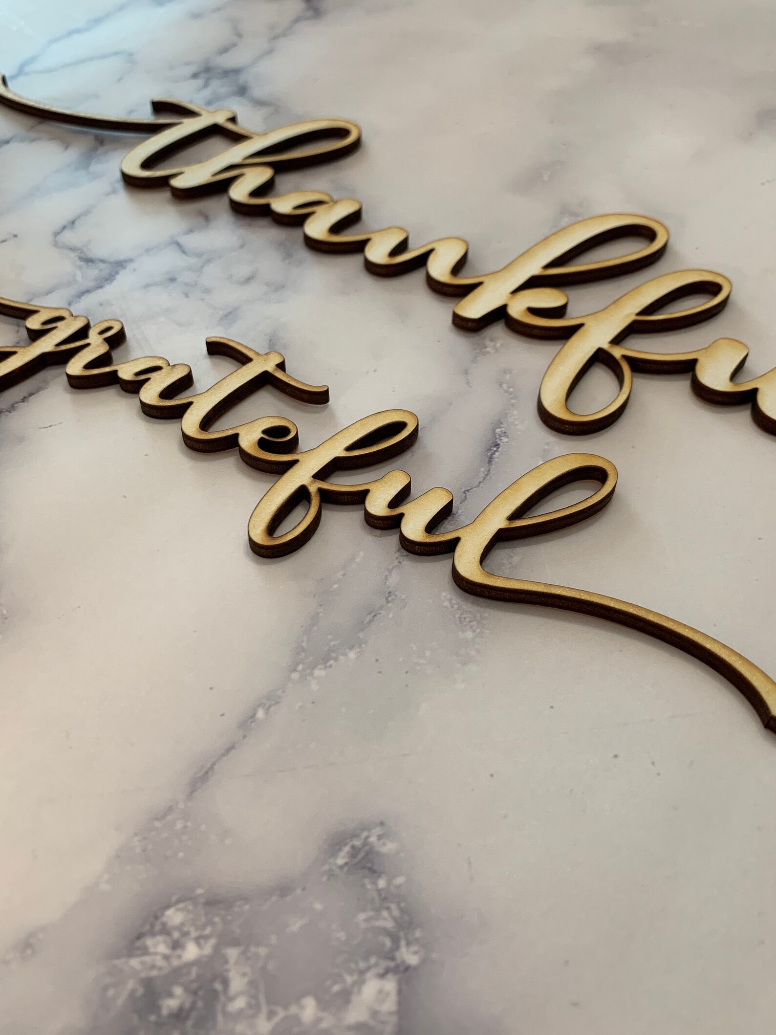 Wooden Thankful Grateful Blessed Gather Place Cards. | Etsy