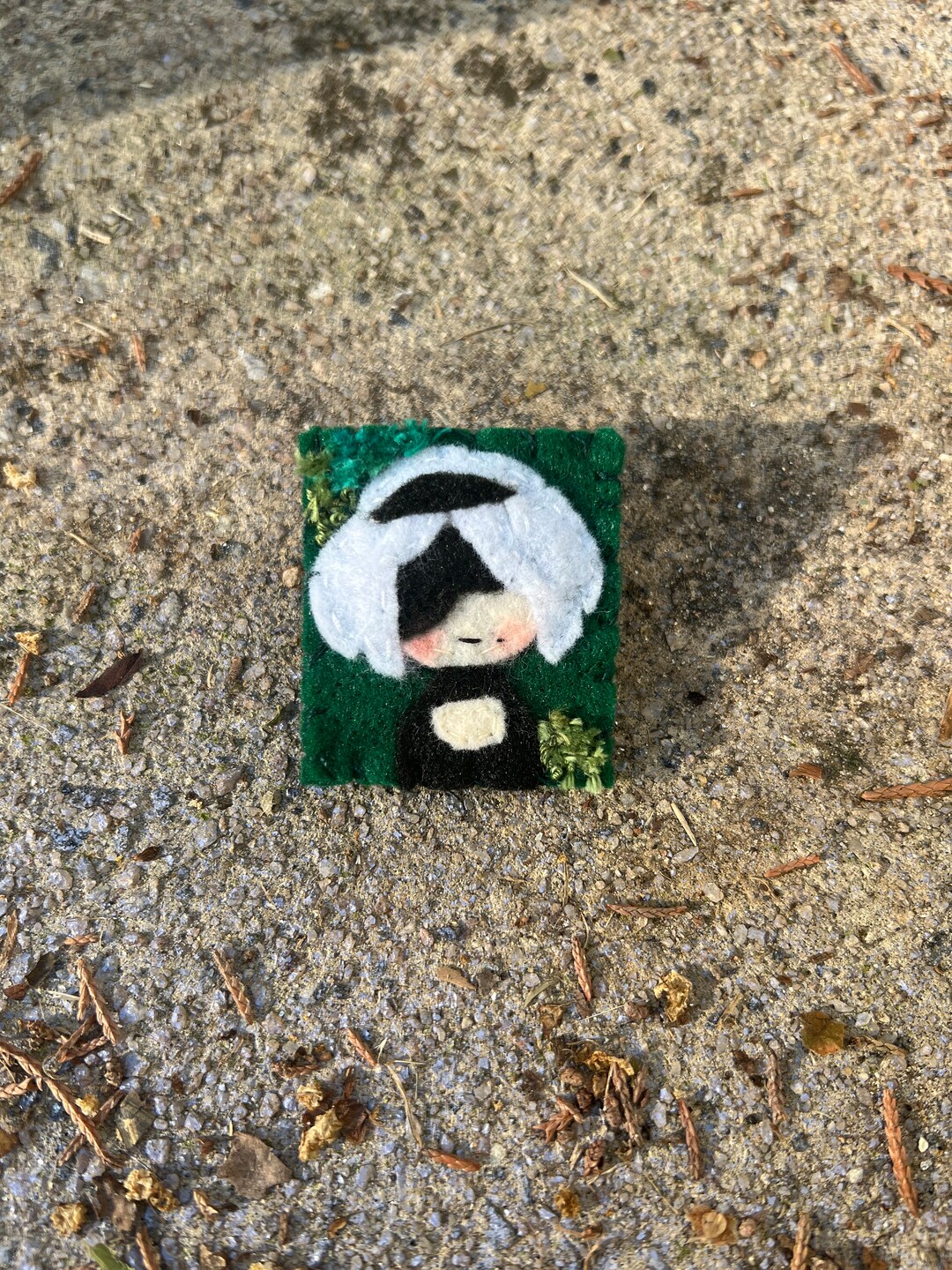 Sad Android Lady Felt Pin Made to Order - Etsy