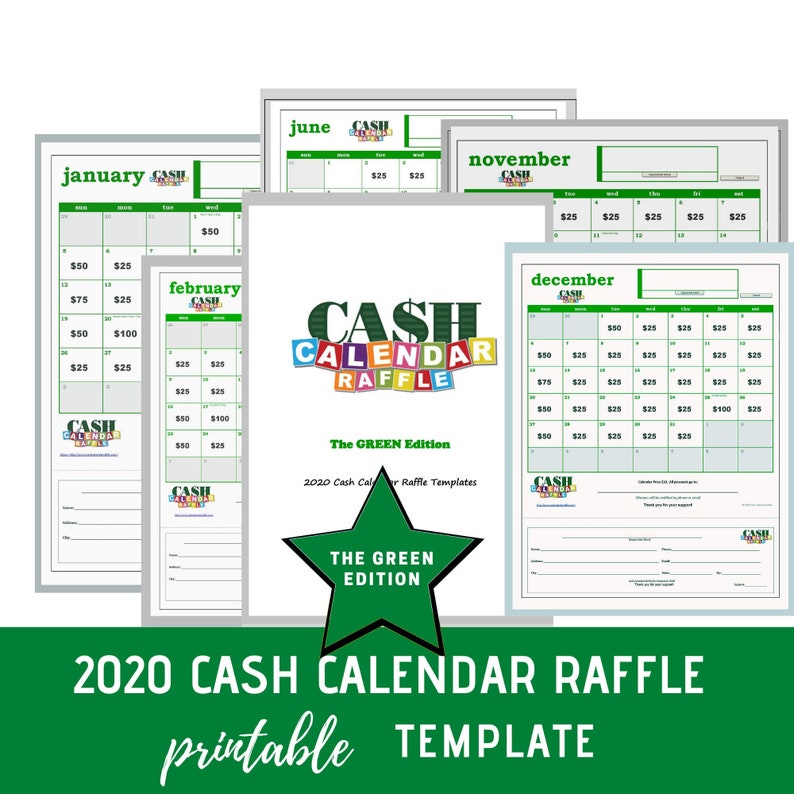 Cash Calendar Fundraiser Template