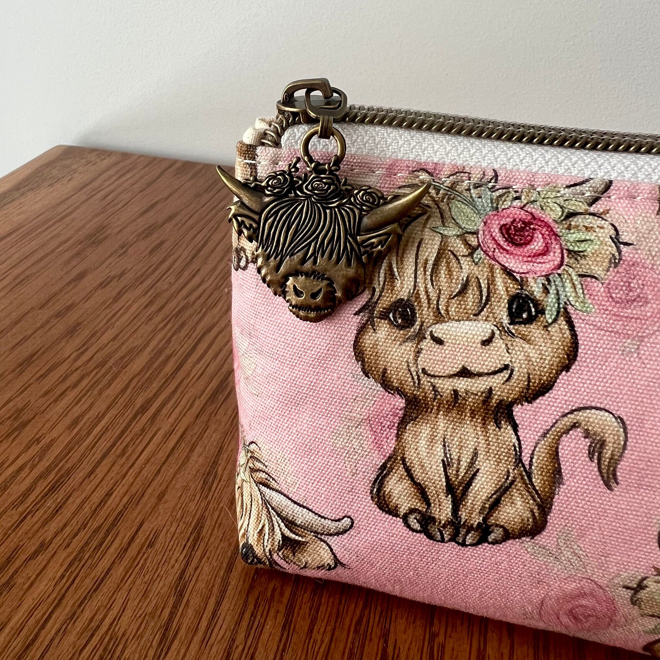 Pink Highland Cow Pencil Case - Etsy