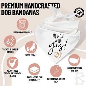 My Mom Said Yes Dog Bandana Engagement Announcement Pet Scarf White ...